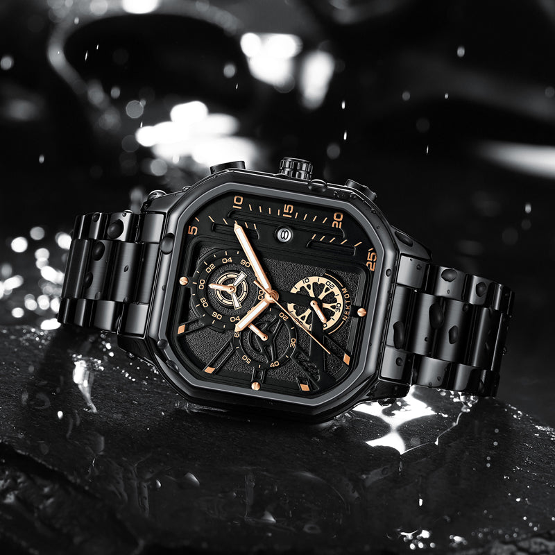 NEKTOM 2022 Luxury Square Automatic Watch Outlook Waterproof Leather ...